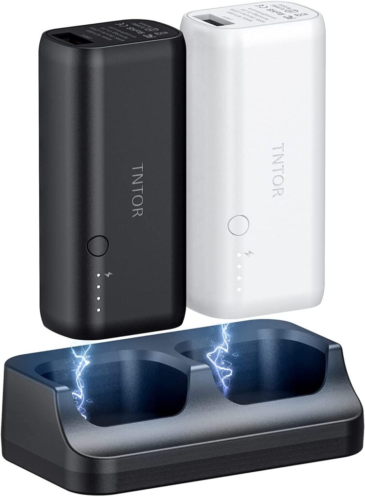 TNTOR 2 Pack 5000mAh Mini Lipstick Power Bank (Black+White) – TNTOR